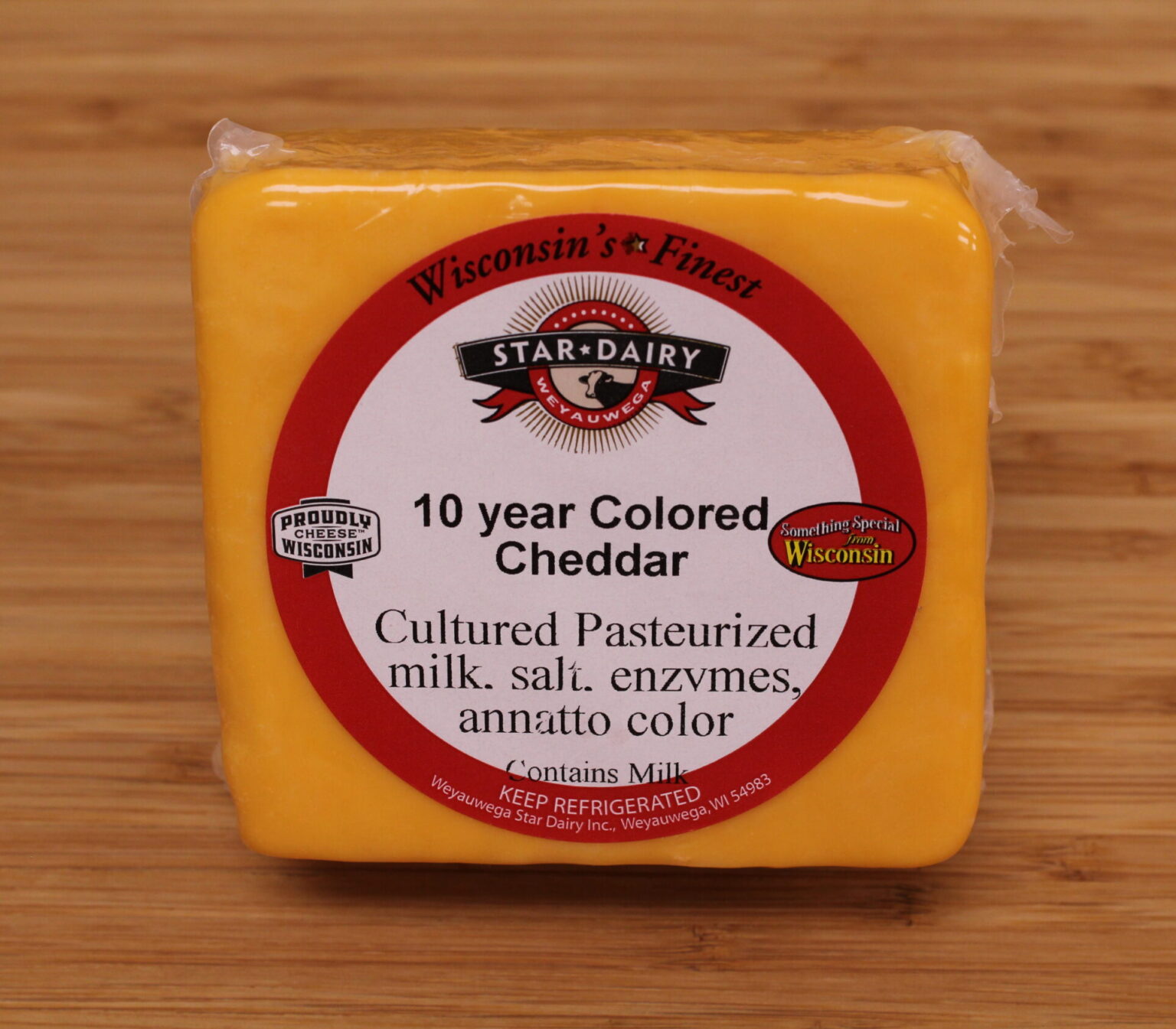 10 Year Aged Cheddar - 8oz. - Weyauwega Star Dairy